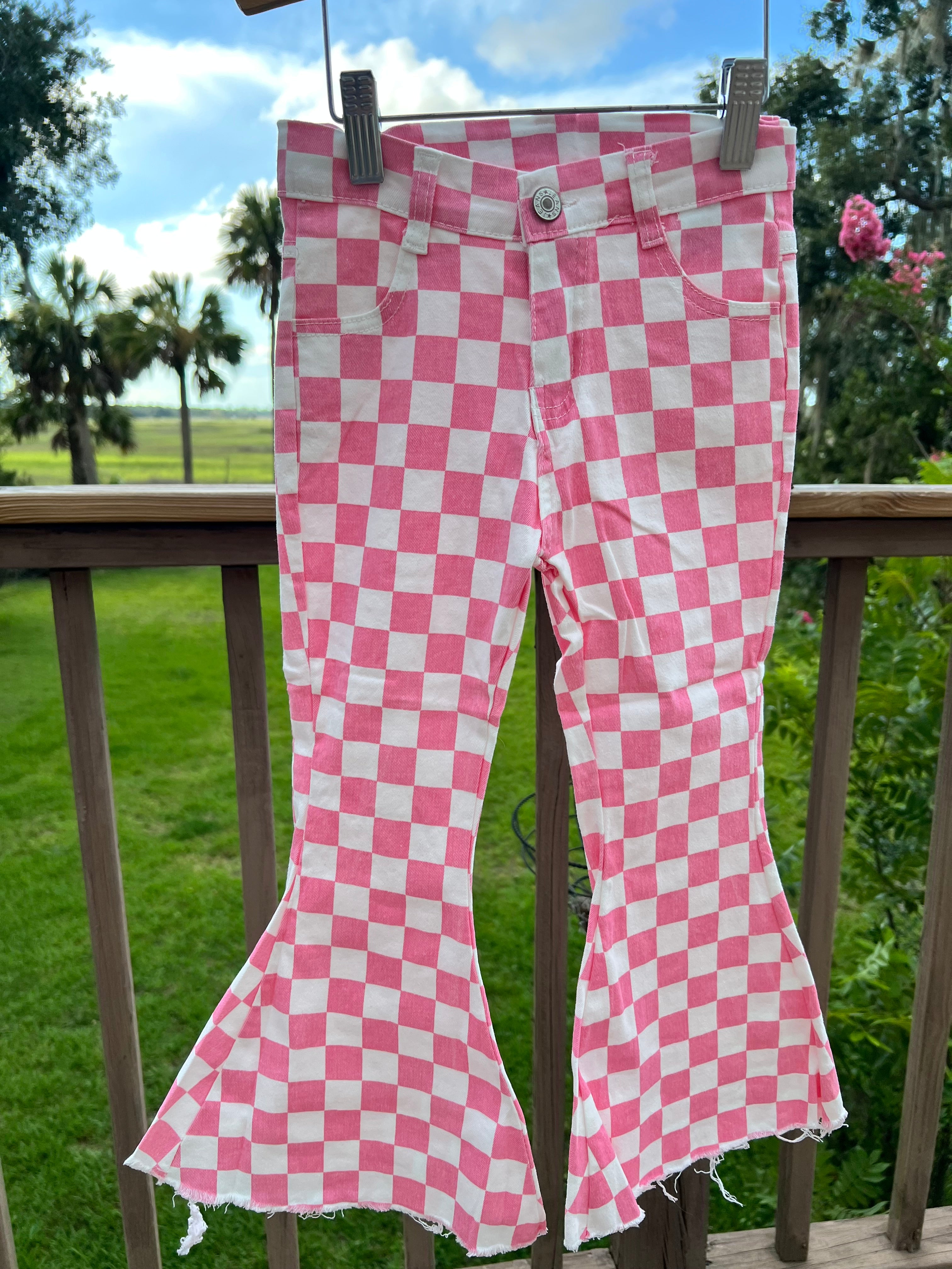 Pink Checker Jeans – Salty Sue